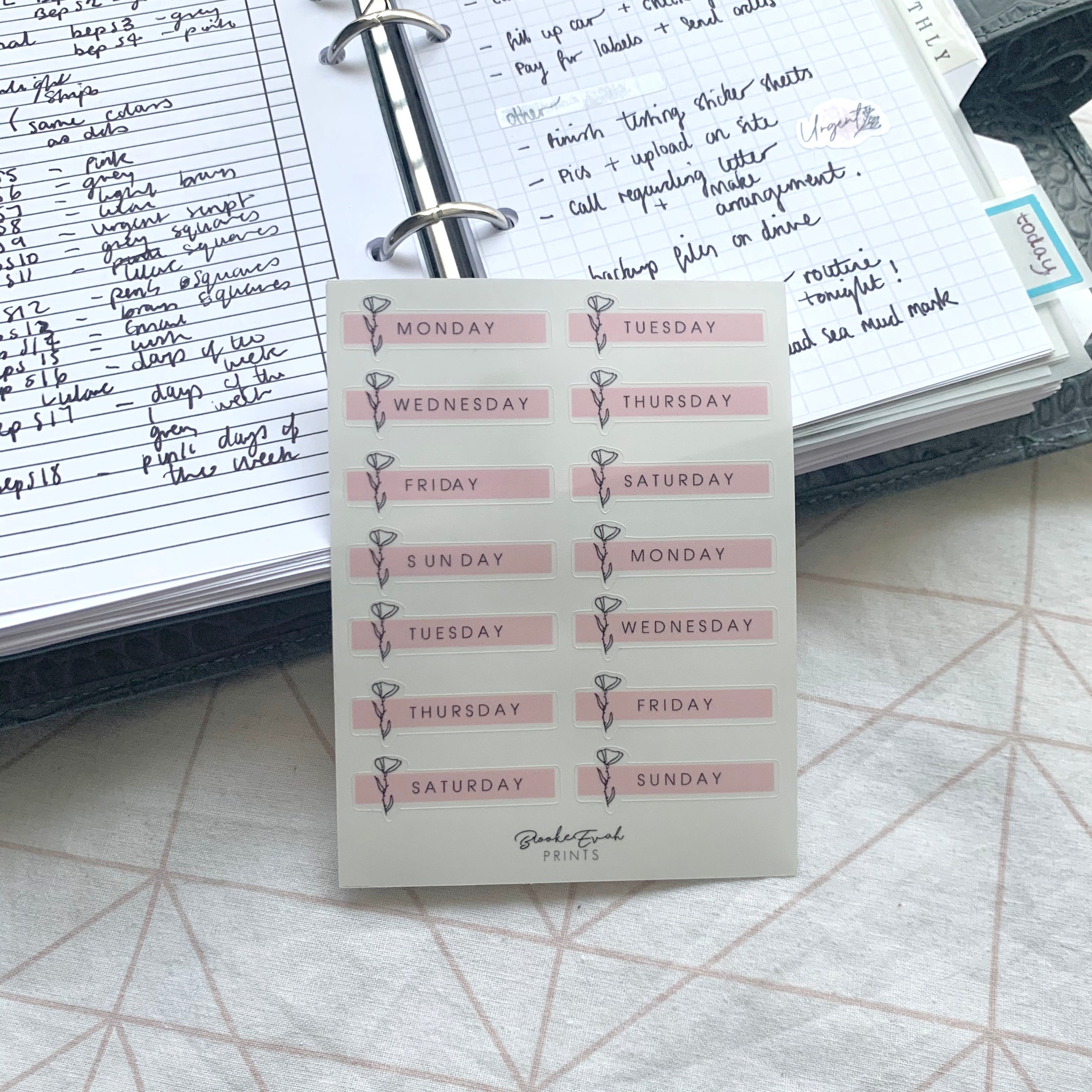 Transparent Day’s of the Week Stickers – BrookeEvahPrints