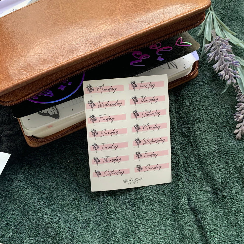 Transparent Day’s of the Week Stickers - Version 2 – BrookeEvahPrints